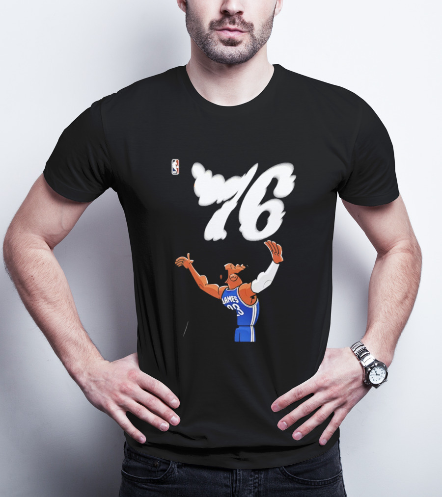 LeBron James 23 Cartoon 76 Philadelphia NBA Jersey Basketball T-Shirt
