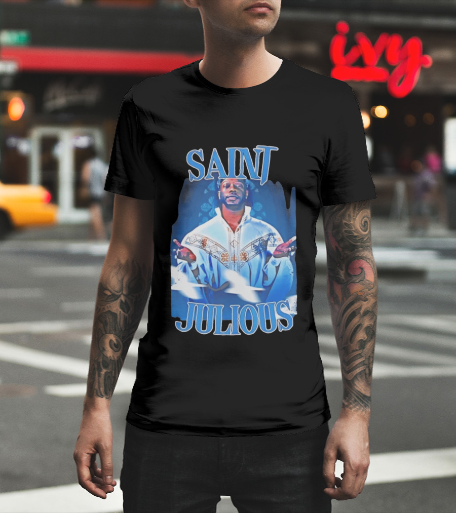 Saint Julios Majestic Icon In White Robe T-Shirt