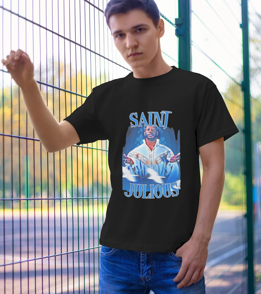 Saint Julios Majestic Icon In White Robe T-Shirt