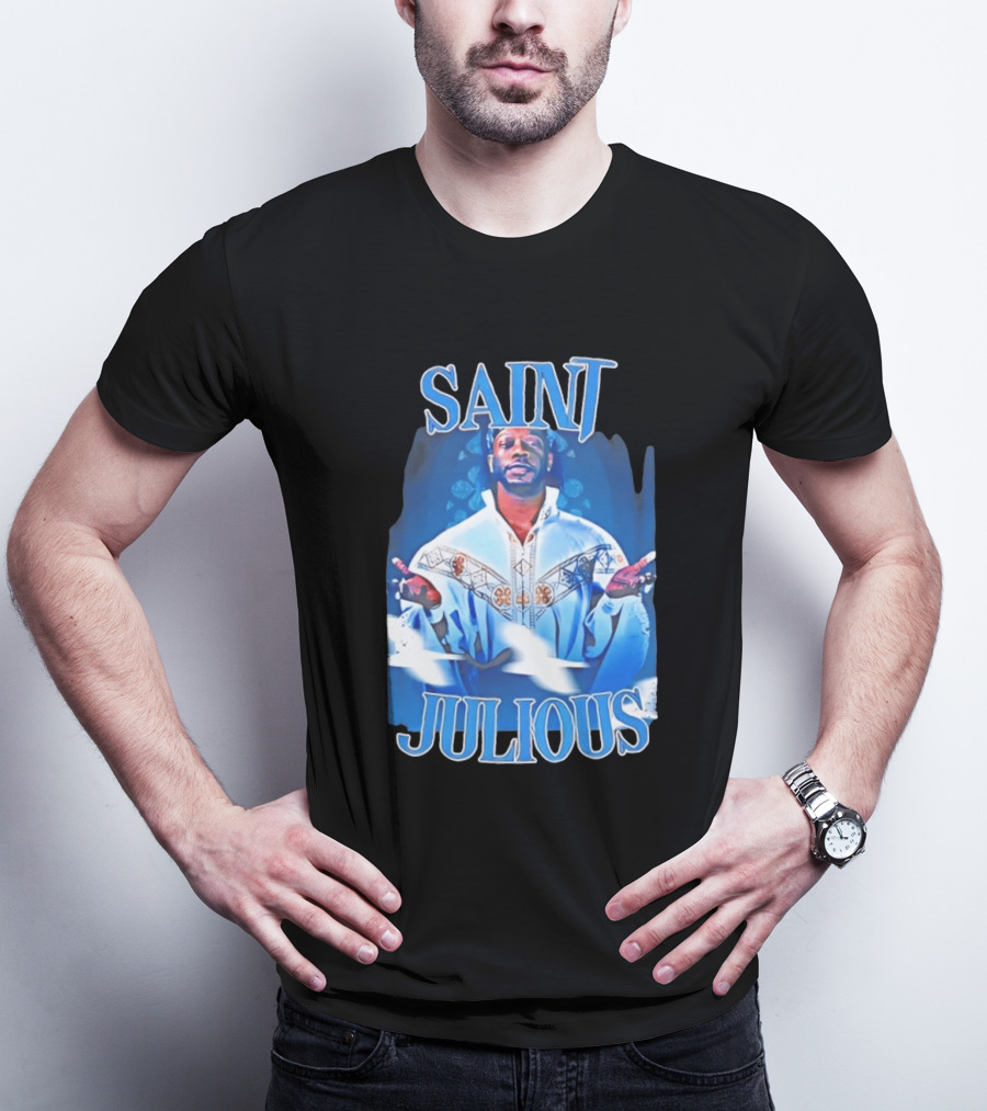 Saint Julios Majestic Icon In White Robe T-Shirt