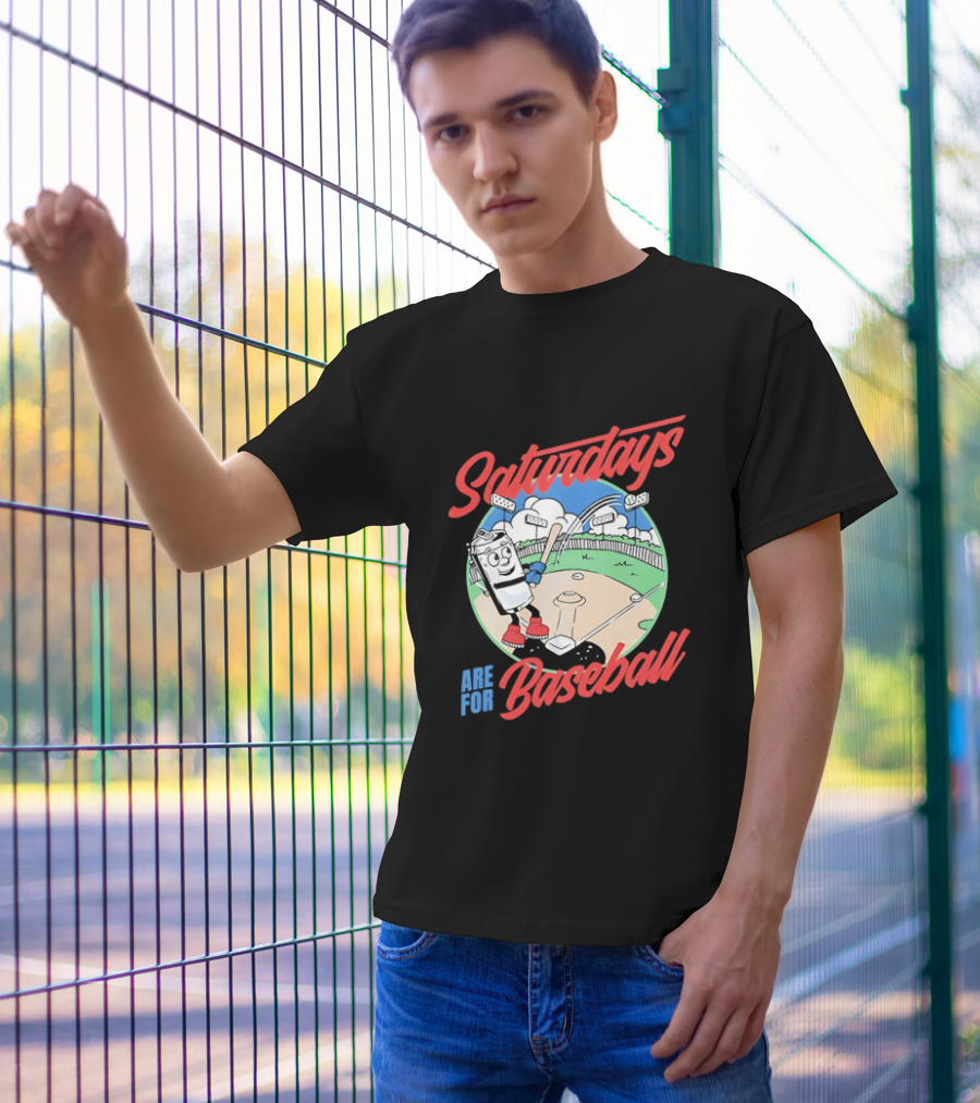 Saturdays Are For Baseball Beer Batter Classic Game Field Fun T-Shirt