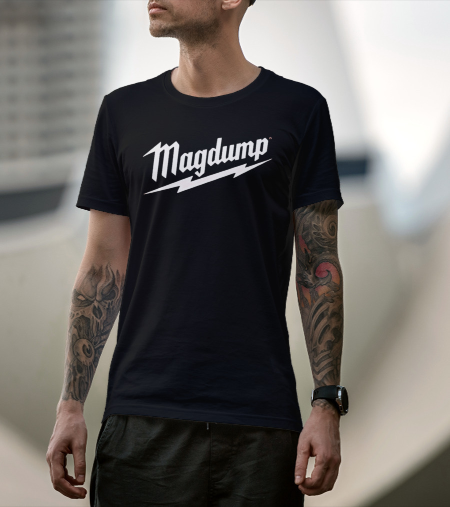 Magdump Shooting Firearms Tactical Gun Culture Lightning Bolt T-Shirt