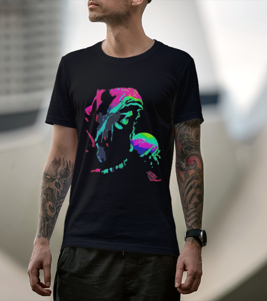 Skeleton The Prophet Psychedelic Vivid Colors Alışveriş Yap T-Shirt