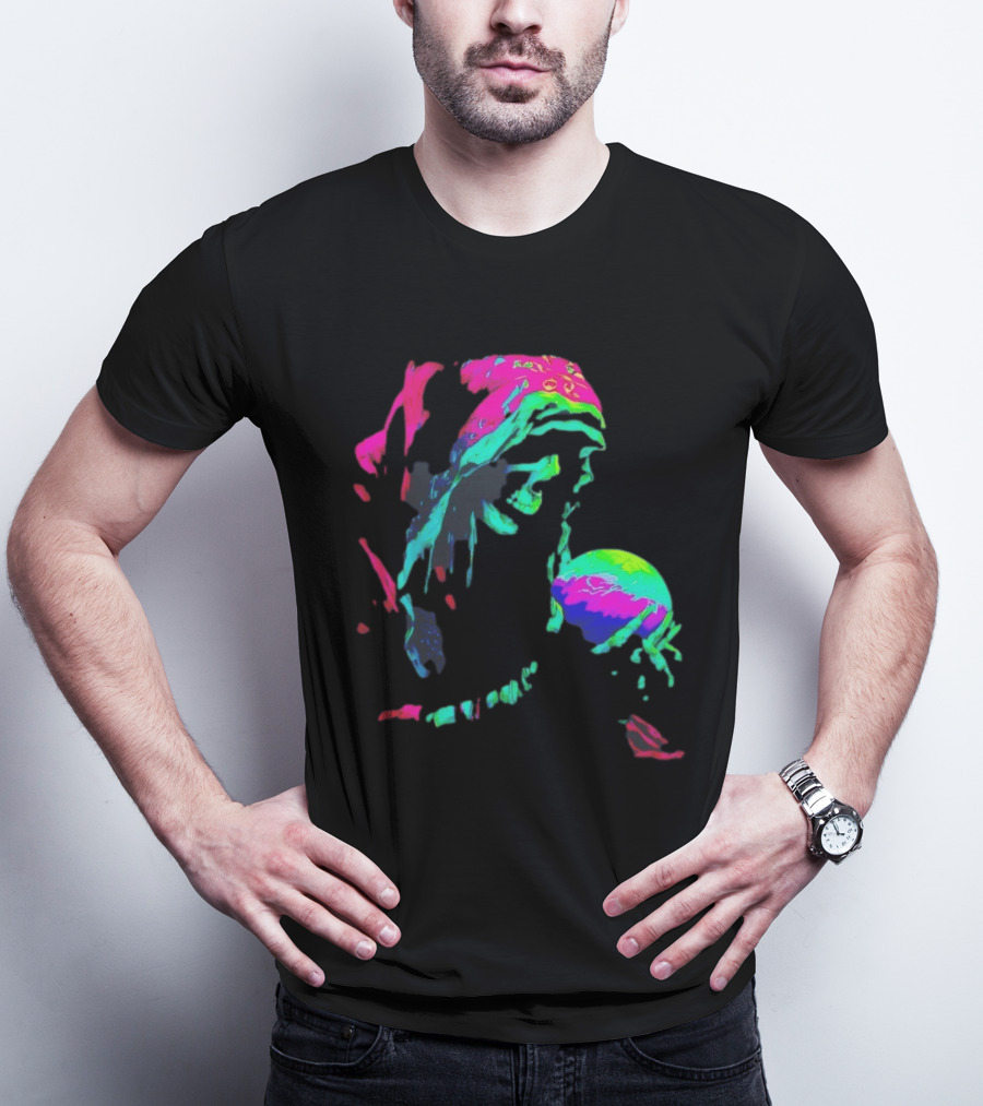 Skeleton The Prophet Psychedelic Vivid Colors Alışveriş Yap T-Shirt