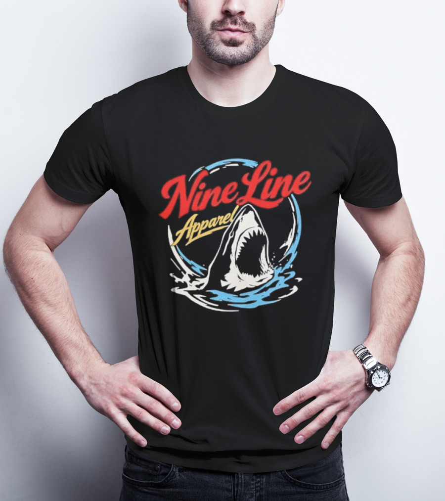 Nine Line Apparel Shark Rising Ocean T-Shirt