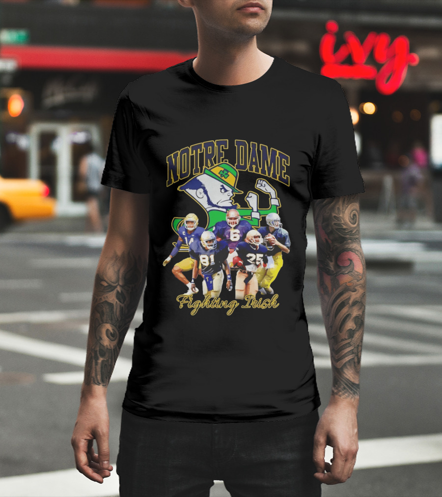Notre Dame Fighting Irish Football Players Collage T-Shirt