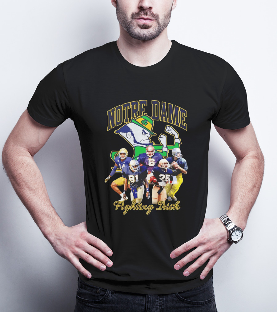 Notre Dame Fighting Irish Football Players Collage T-Shirt