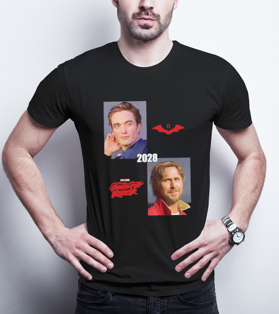 The Batman 2 2028 Marvel Studios Ghost Rider Robert Pattinson Ryan Gosling T-Shirt