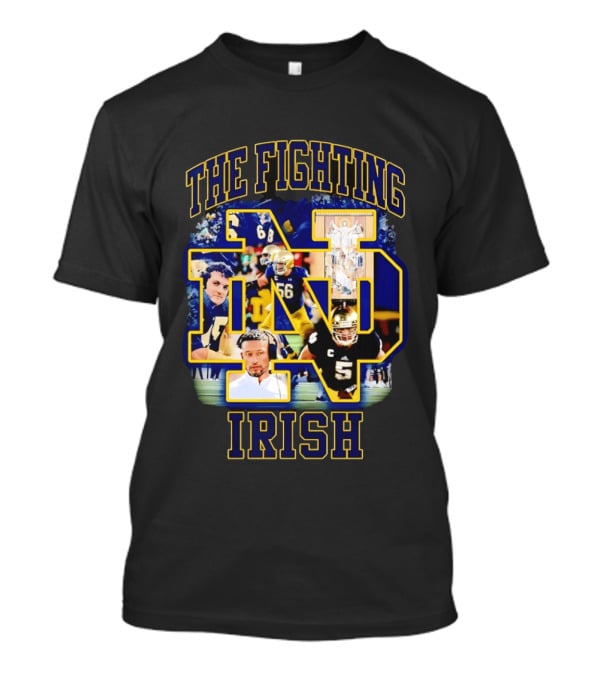 The Fighting Irish Notre Dame Collage With Marcus Freeman Players T-Shirt