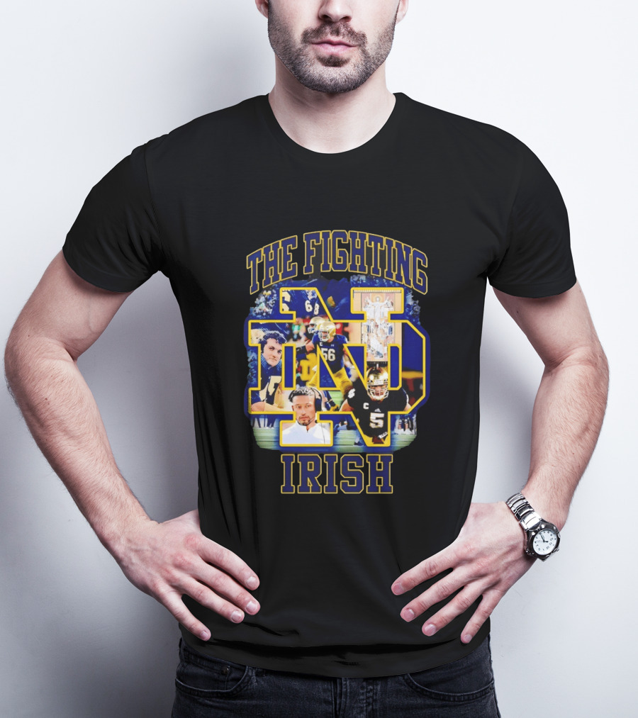 The Fighting Irish Notre Dame Collage With Marcus Freeman Players T-Shirt