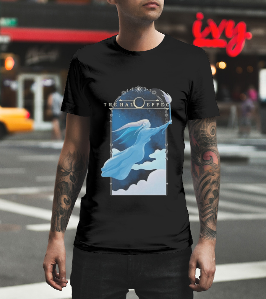 The Halo Effect Blue Lady Ethereal Night Sky Celestial T-Shirt