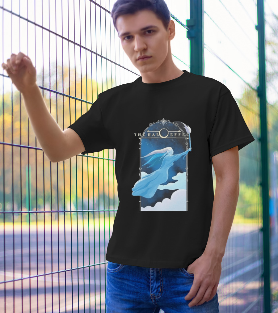 The Halo Effect Blue Lady Ethereal Night Sky Celestial T-Shirt