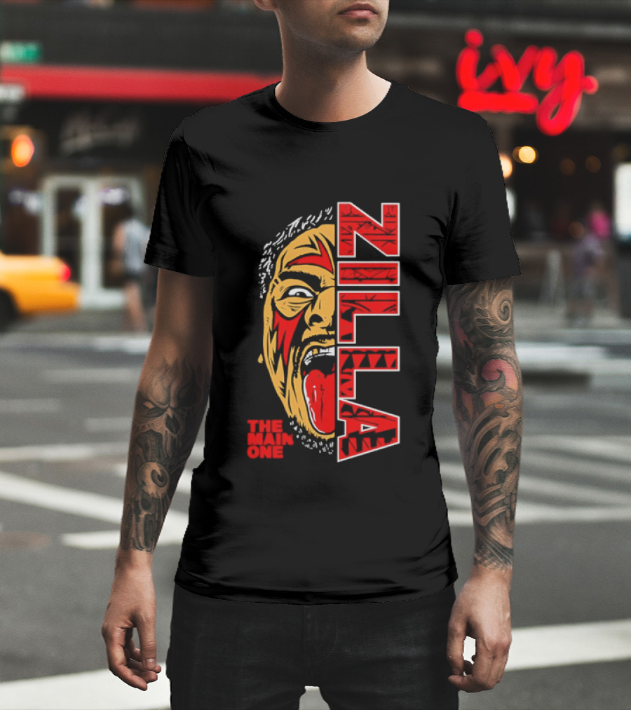 The Main One Zilla Tribal Wrestling Face T-Shirt
