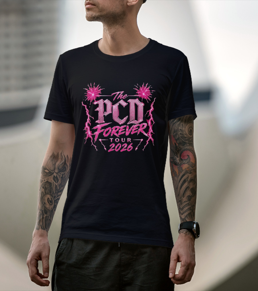 The PCD Forever Tour 2026 Pink Fireworks And Lightning T-Shirt
