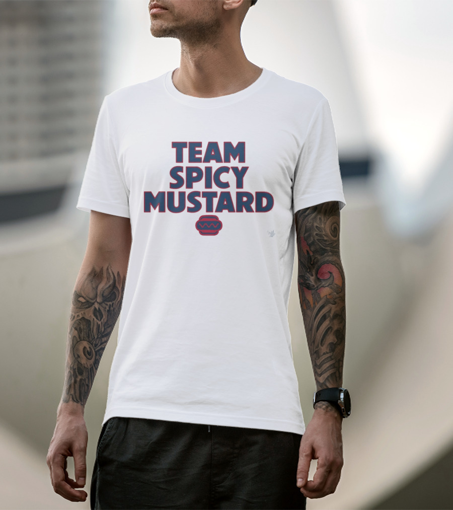 Team Spicy Mustard Hot Dog Condiment Foodie Fun T-Shirt