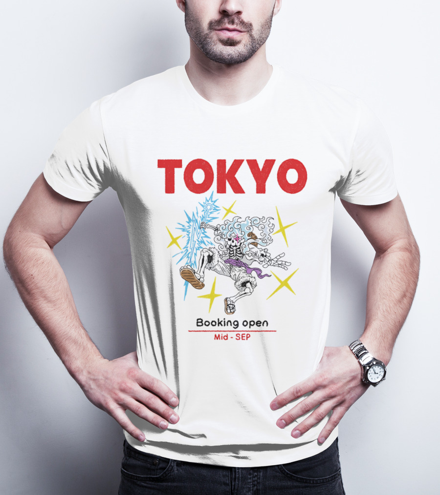 Tokyo Booking Open Mid Sep One Piece Luffy Skeleton Burst T-Shirt