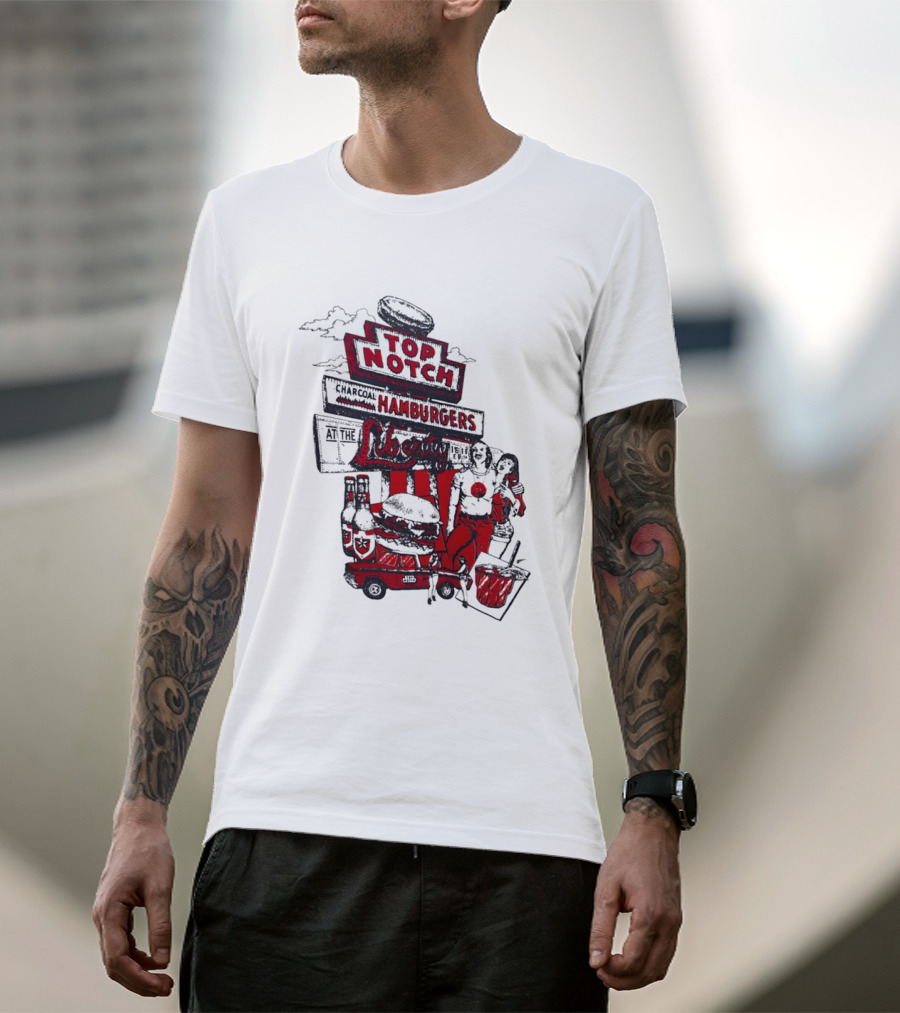 Top Notch Hamburgers Liberty Car Drink Charcoal Vibes T-Shirt