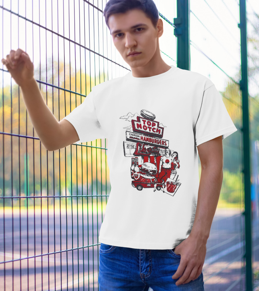Top Notch Hamburgers Liberty Car Drink Charcoal Vibes T-Shirt