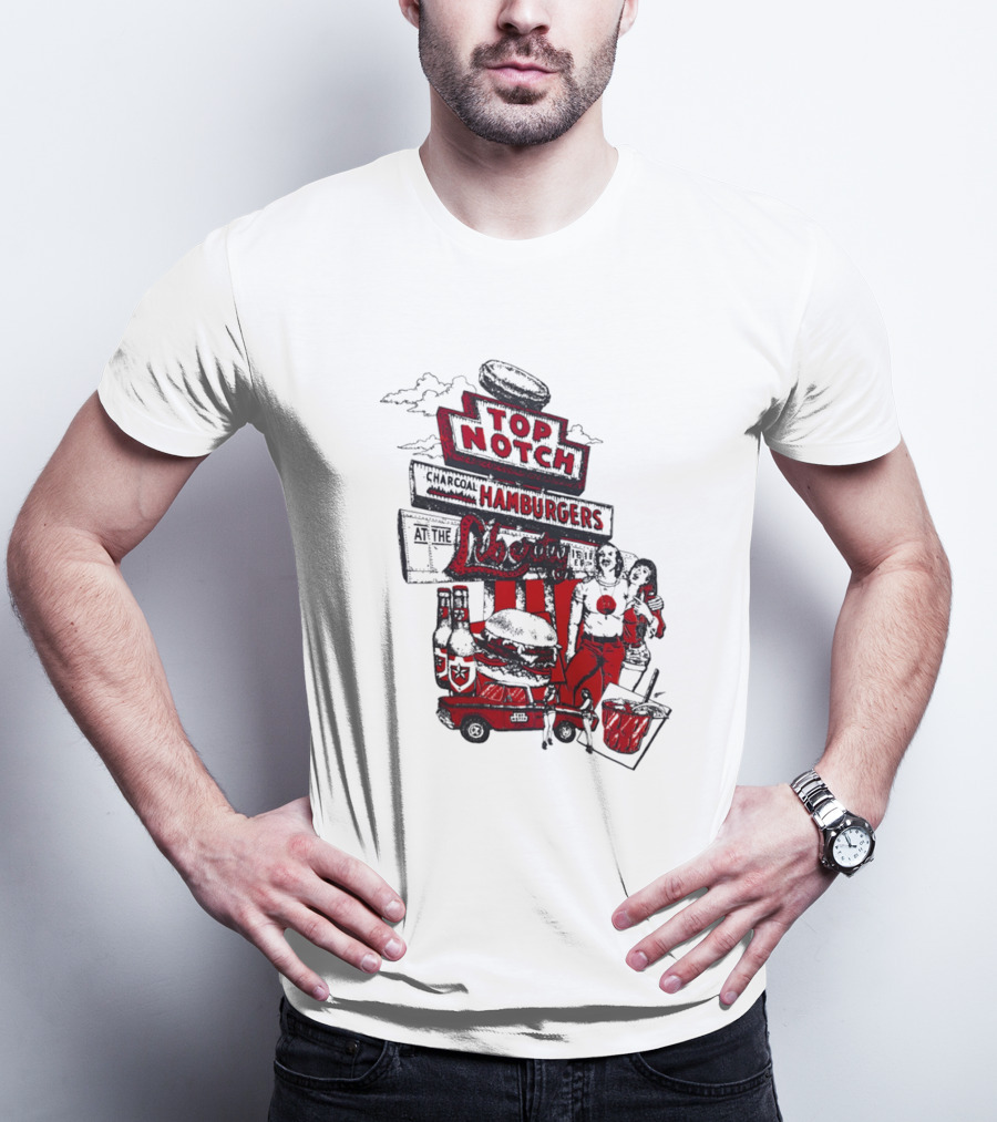 Top Notch Hamburgers Liberty Car Drink Charcoal Vibes T-Shirt