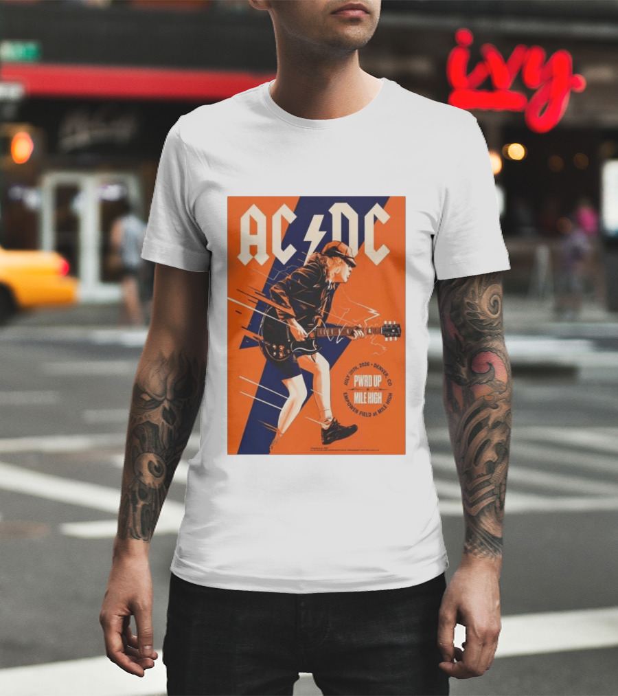 ACDC PWR UP Mile High Denver July 28 2026 Empower Field Event T-Shirt