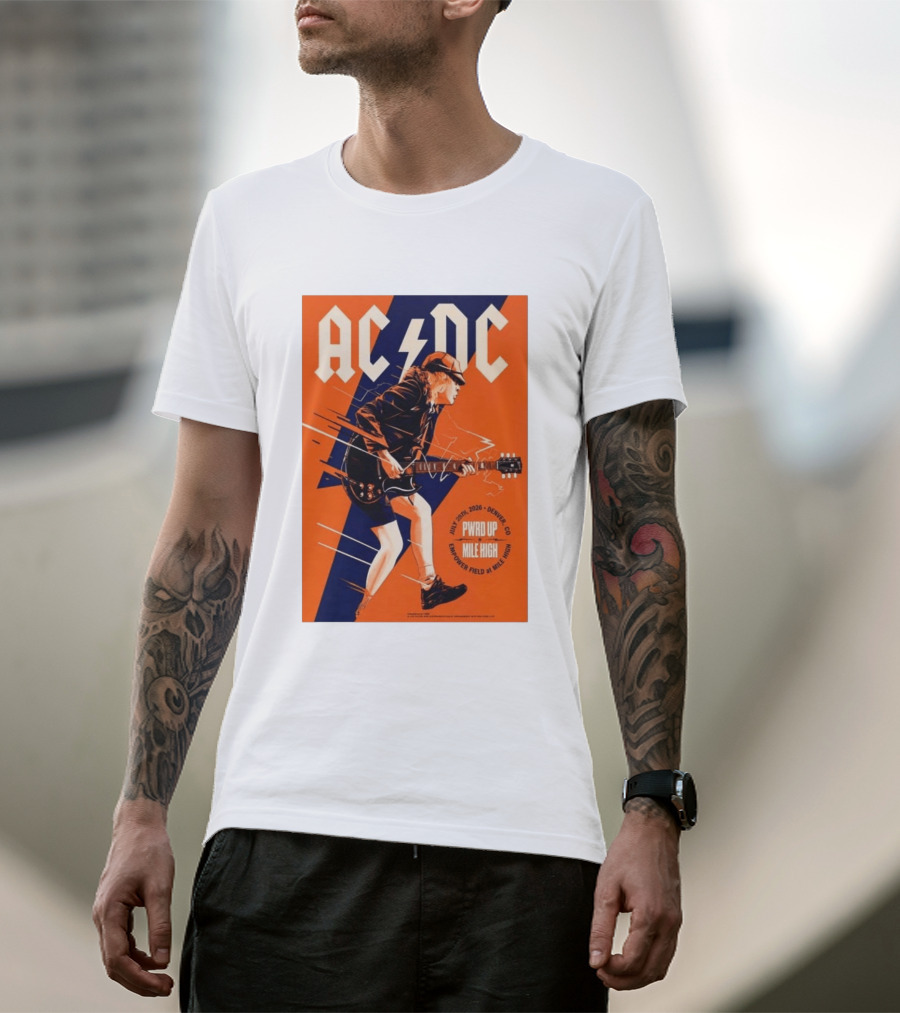 ACDC PWR UP Mile High Denver July 28 2026 Empower Field Event T-Shirt