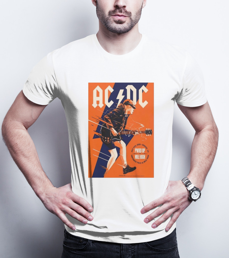 ACDC PWR UP Mile High Denver July 28 2026 Empower Field Event T-Shirt