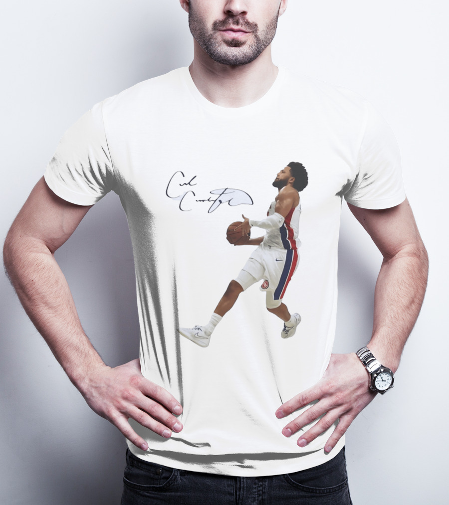 Cade Cunningham Autographed Windmill Dunk Detroit Basketball T-Shirt