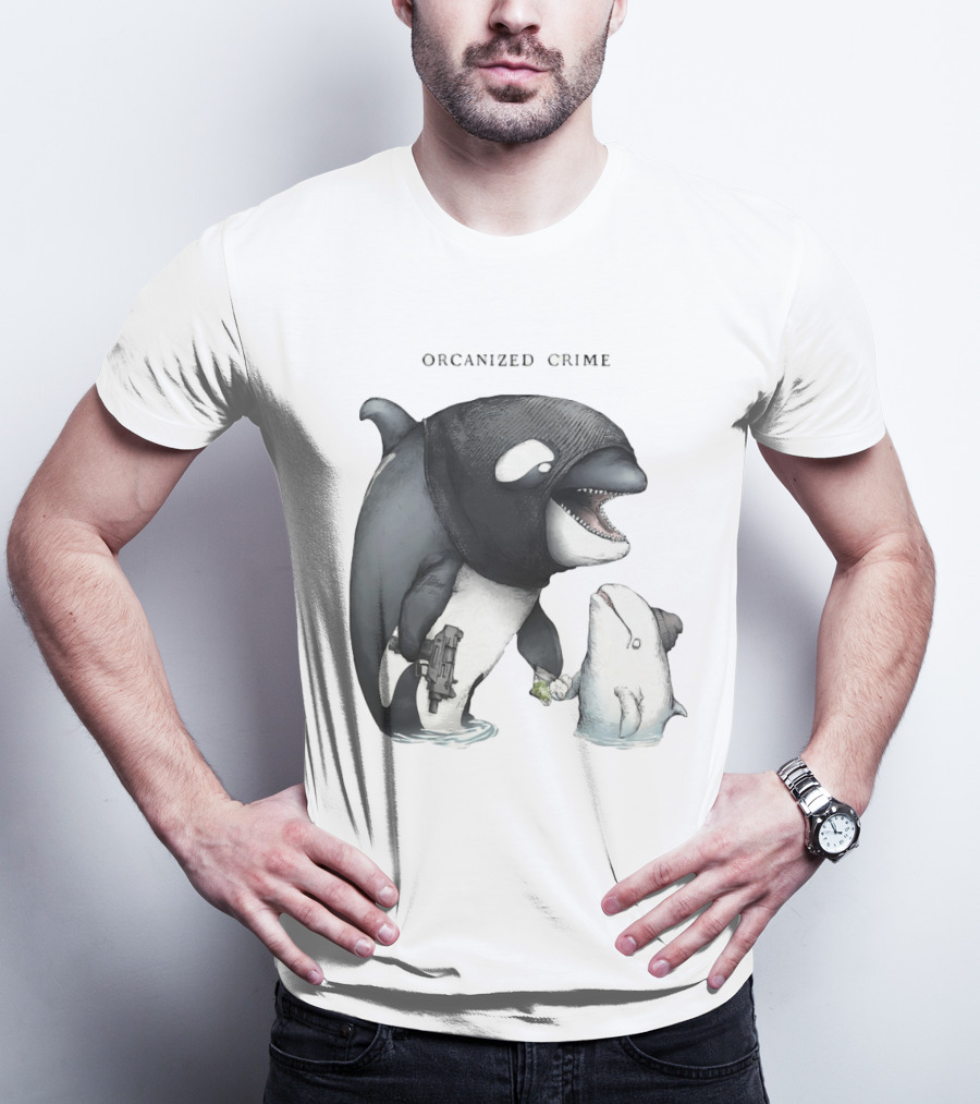 Orcanized Crime Dolphin 2026 Gun And Fish Transaction T-Shirt