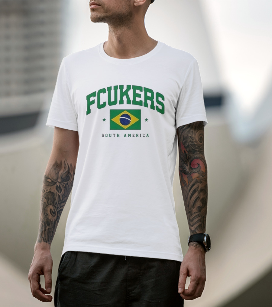 FCUKERS Brasil South America Brazil Flag T-Shirt