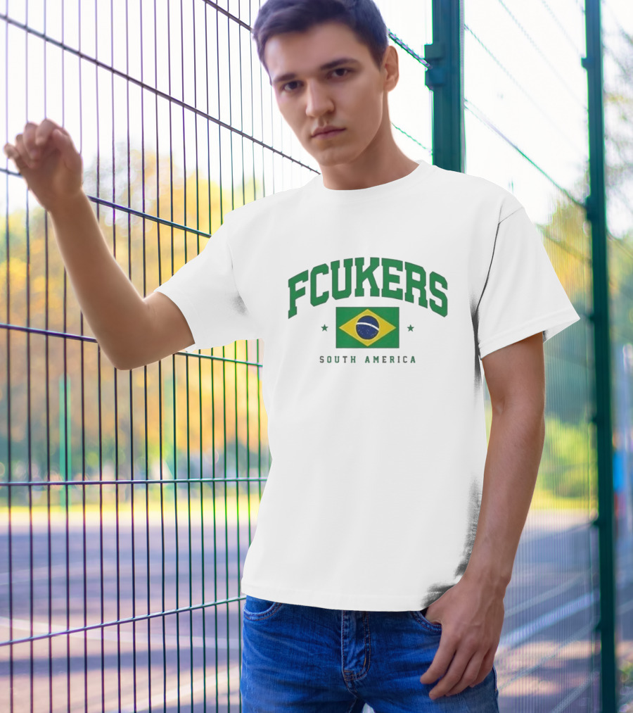 FCUKERS Brasil South America Brazil Flag T-Shirt