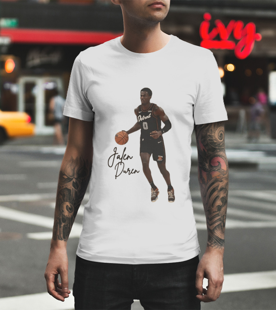 Jalen Duren Detroit Pistons Basketball Player Number 0 T-Shirt