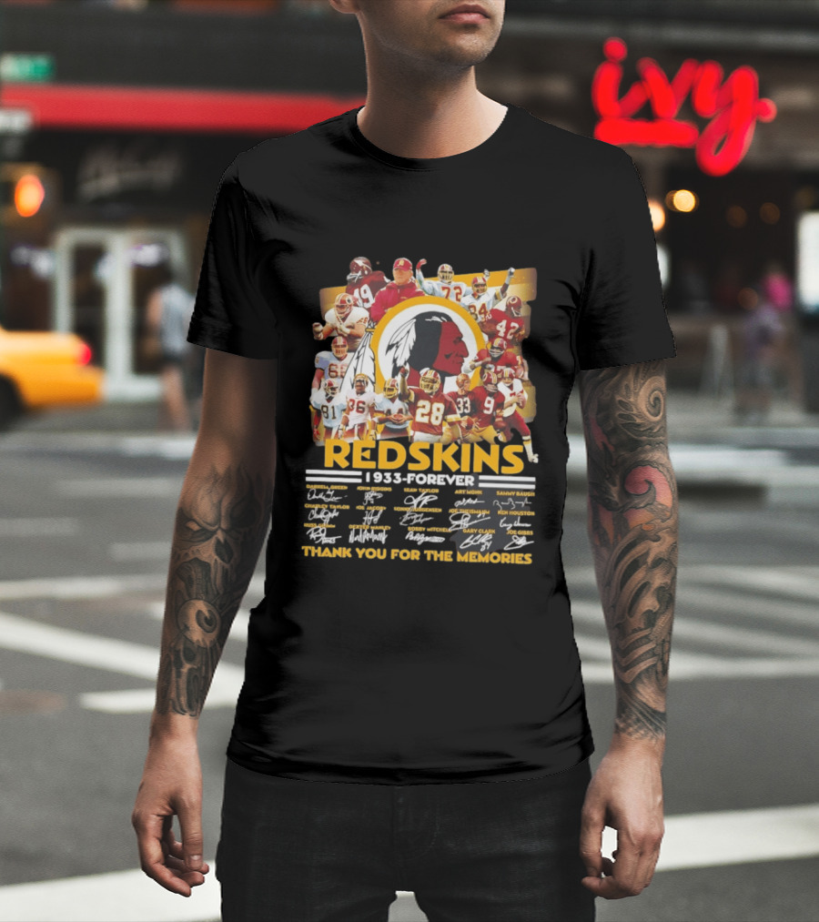 Redskins 1933 Forever Collage Thank You For The Memories T-Shirt