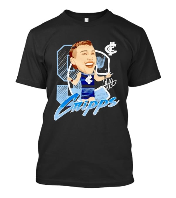 Carlton FC Patrick Cripps Caricature With Signature T-Shirt