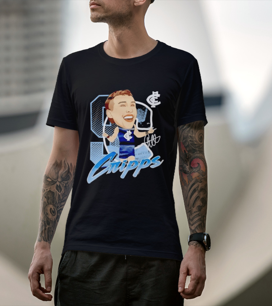 Carlton FC Patrick Cripps Caricature With Signature T-Shirt