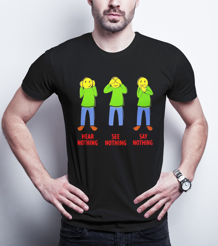 Hear Nothing See Nothing Say Nothing Emoji Characters T-Shirt