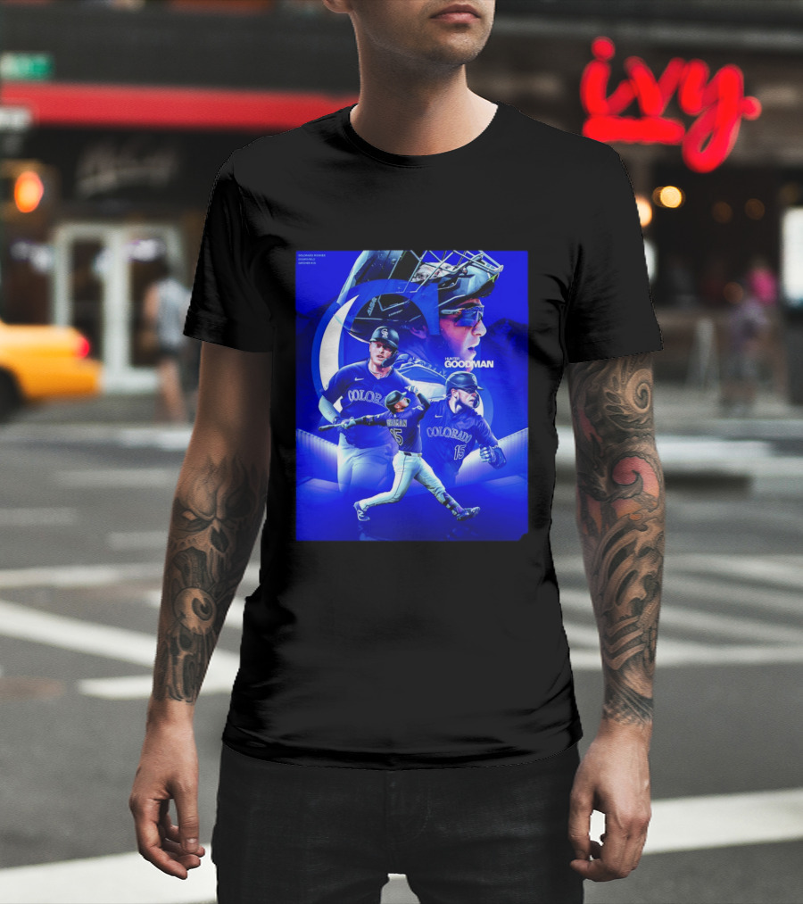 Colorado Rockies Hunter Goodman Catcher Number 15 T-Shirt