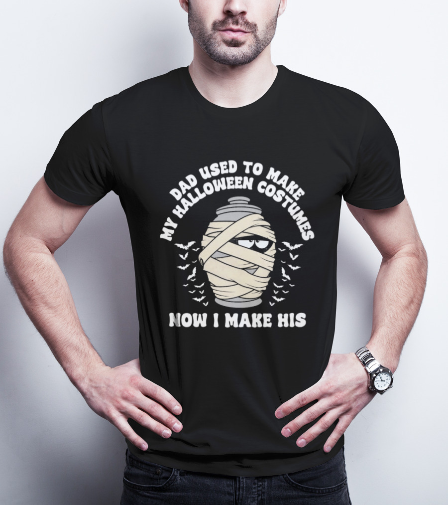 Dad Used To Make My Halloween Costumes Now I Make His Mummy Urn And Bats T-Shirt