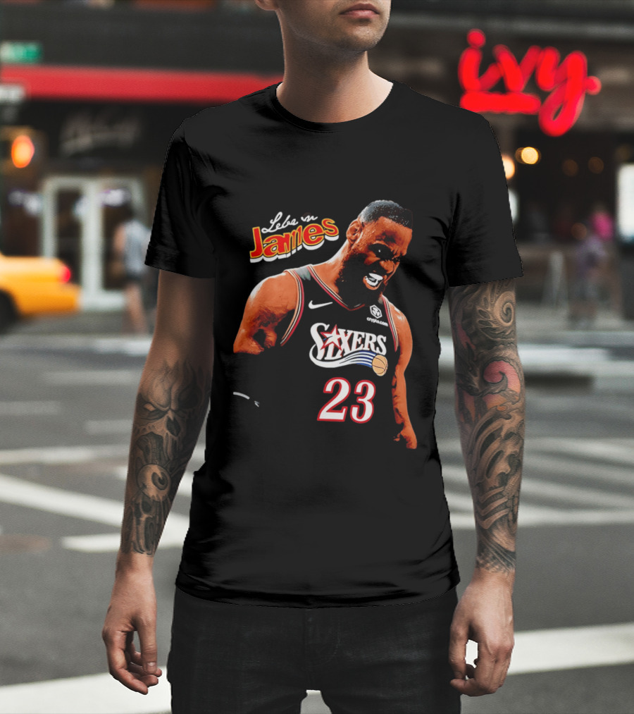 Lebron James Philadelphia 76ers Nike 23 Bootleg Mashup T-Shirt