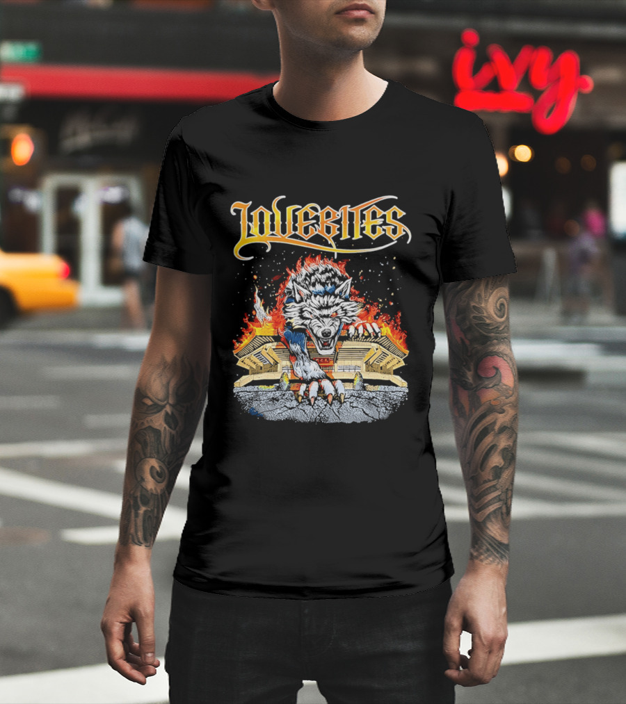 Lovebites Wolf Flames Building T-Shirt