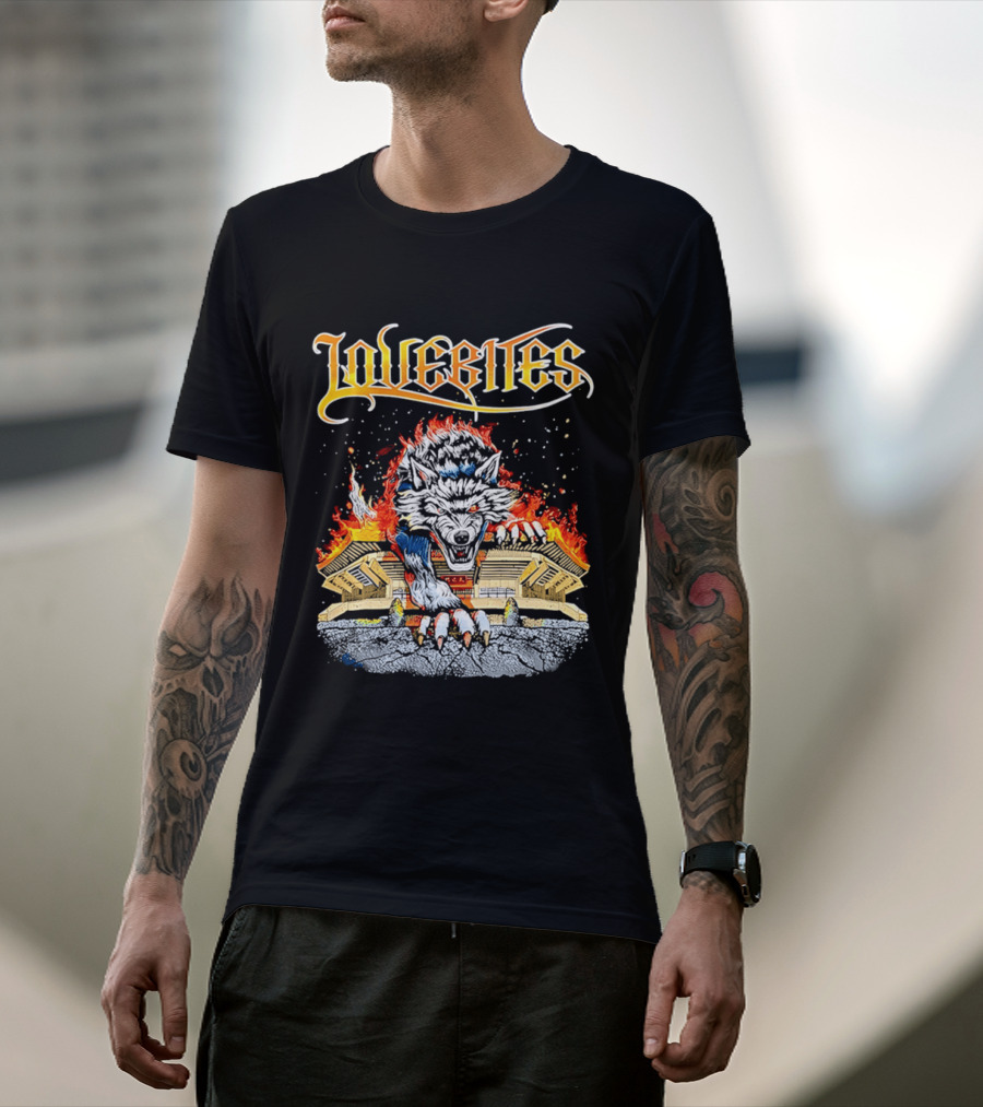 Lovebites Wolf Flames Building T-Shirt