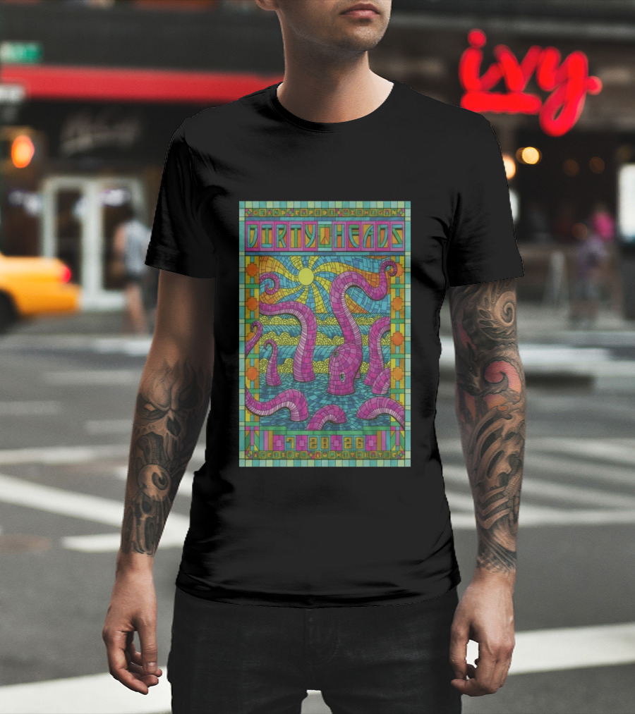 Grand Rapids Michigan Dirty Heads Concert 2026 Octopus Mosaic T-Shirt
