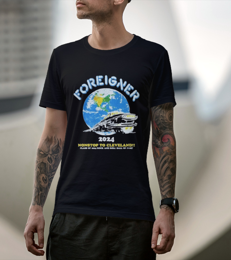 Foreigner 2024 Nonstop To Cleveland Class Of 2024 Rock And Roll Hall Of Fame T-Shirt