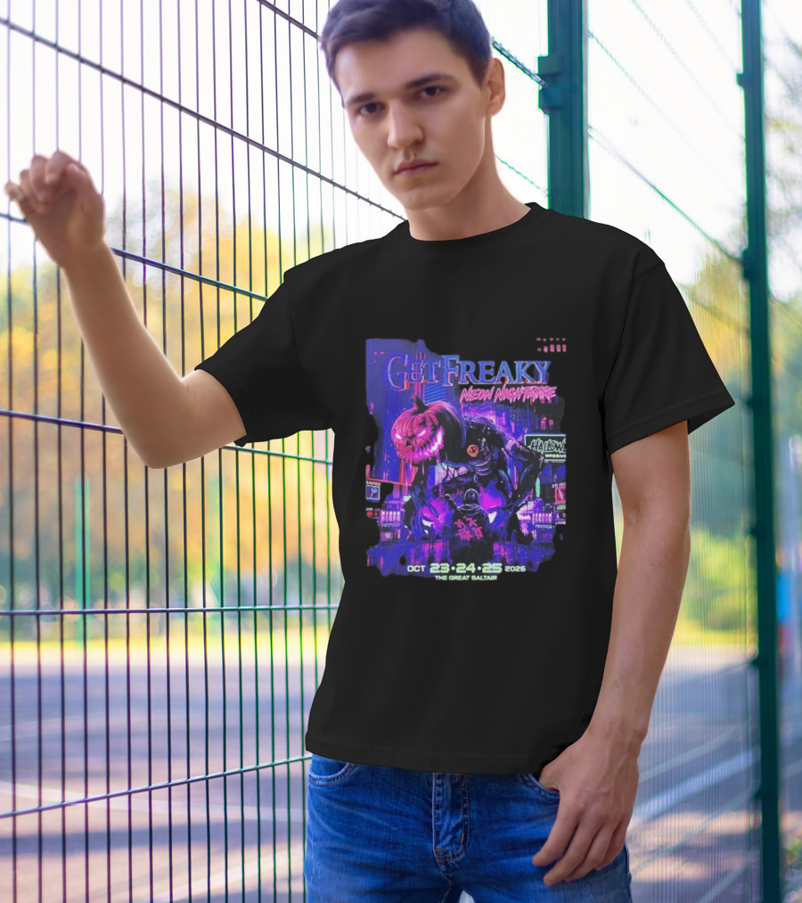 Get Freaky Neon Nightmare Halloween Music Festival Great Saltair October 23 25 2026 T-Shirt