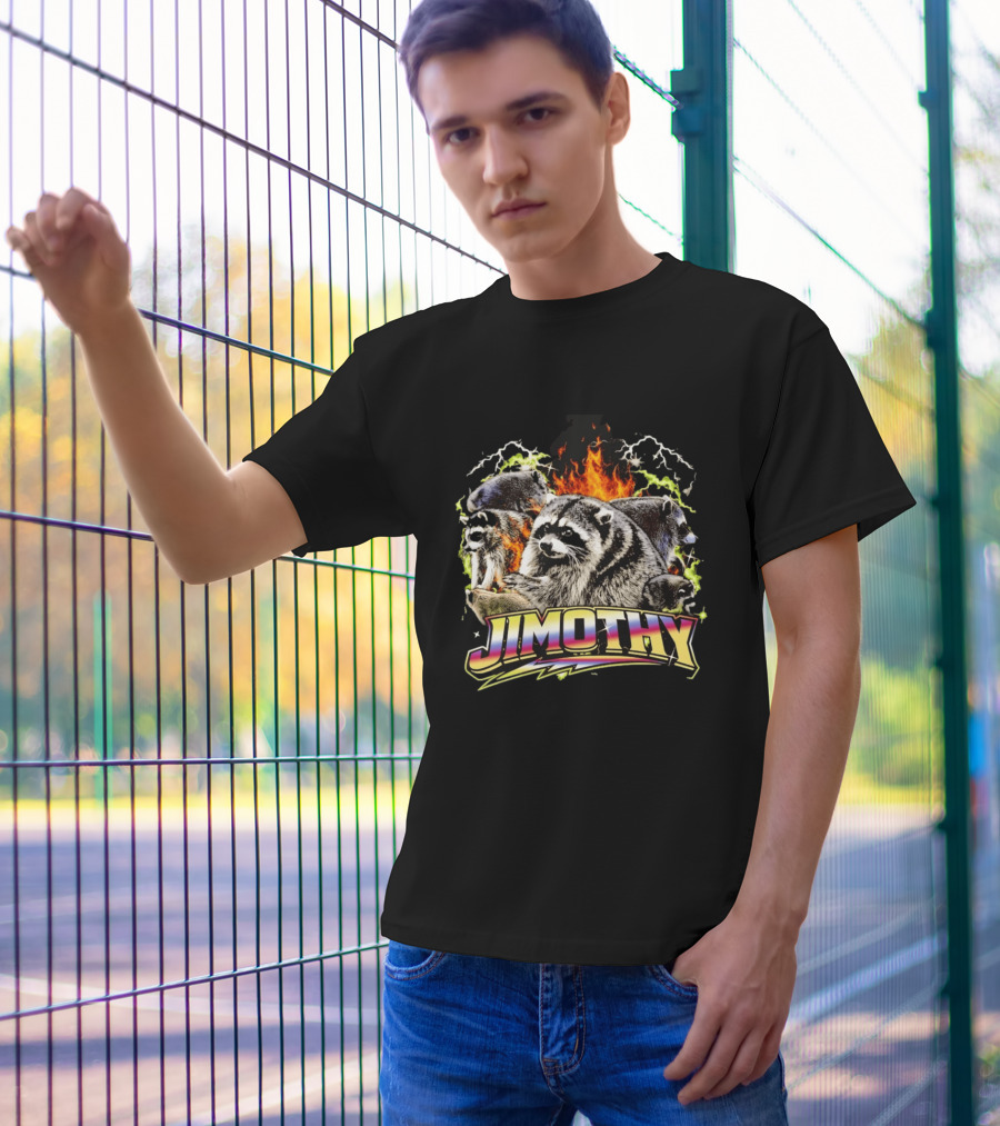 Jimothy Raccoon Fire Lightning Bootleg T-Shirt