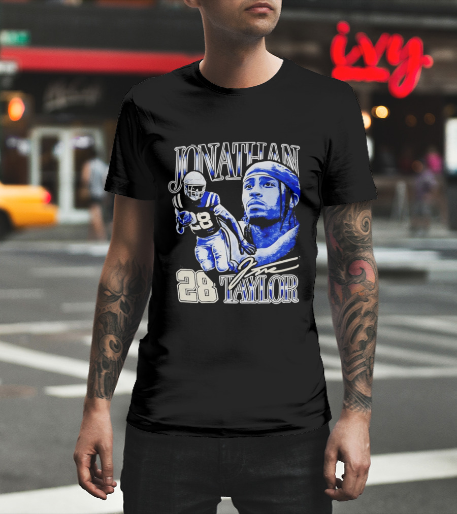 Jonathan Taylor 28 Indianapolis Colts Football NFL Bootleg T-Shirt