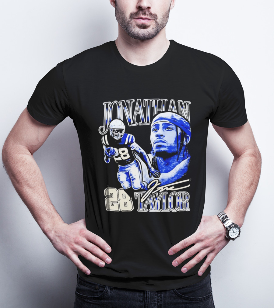 Jonathan Taylor 28 Indianapolis Colts Football NFL Bootleg T-Shirt