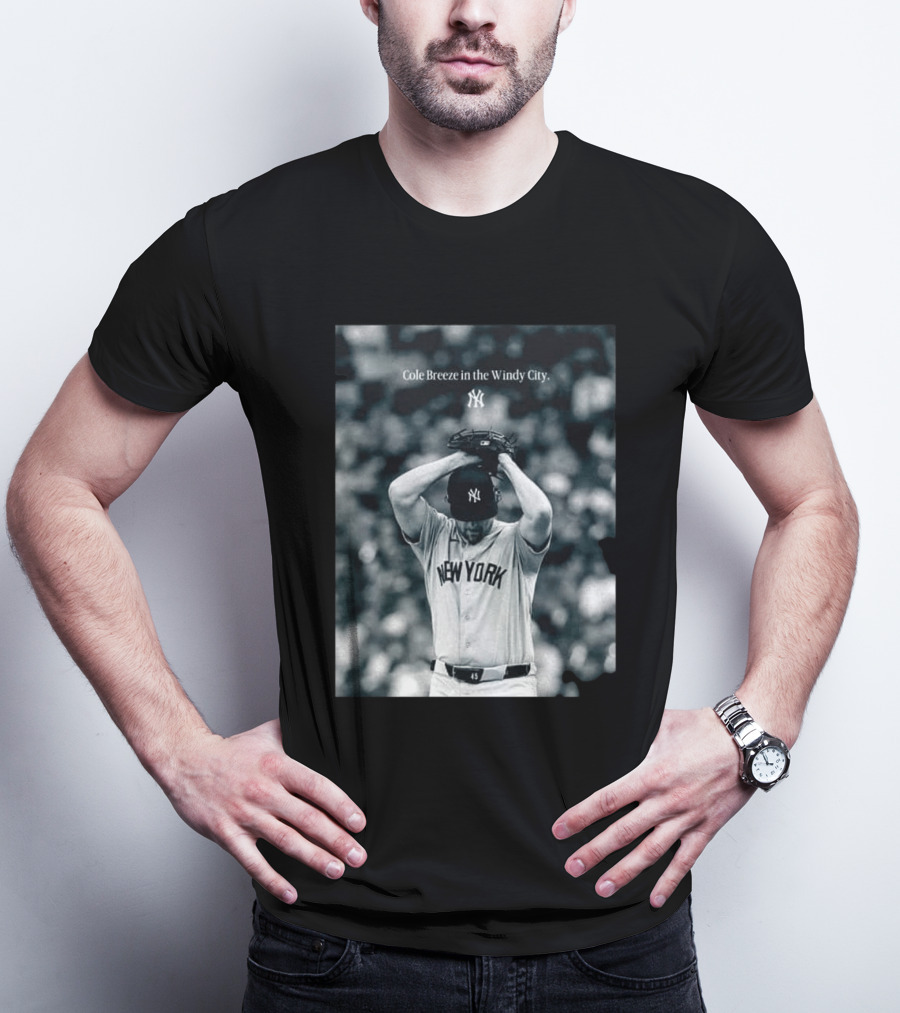 New York Yankees Cole Breeze Pitching Moment In The Windy City T-Shirt