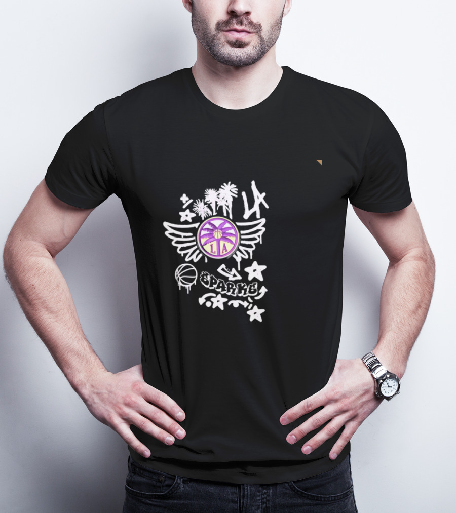 LA Sparks Graffiti Wings Basketball Stars T-Shirt