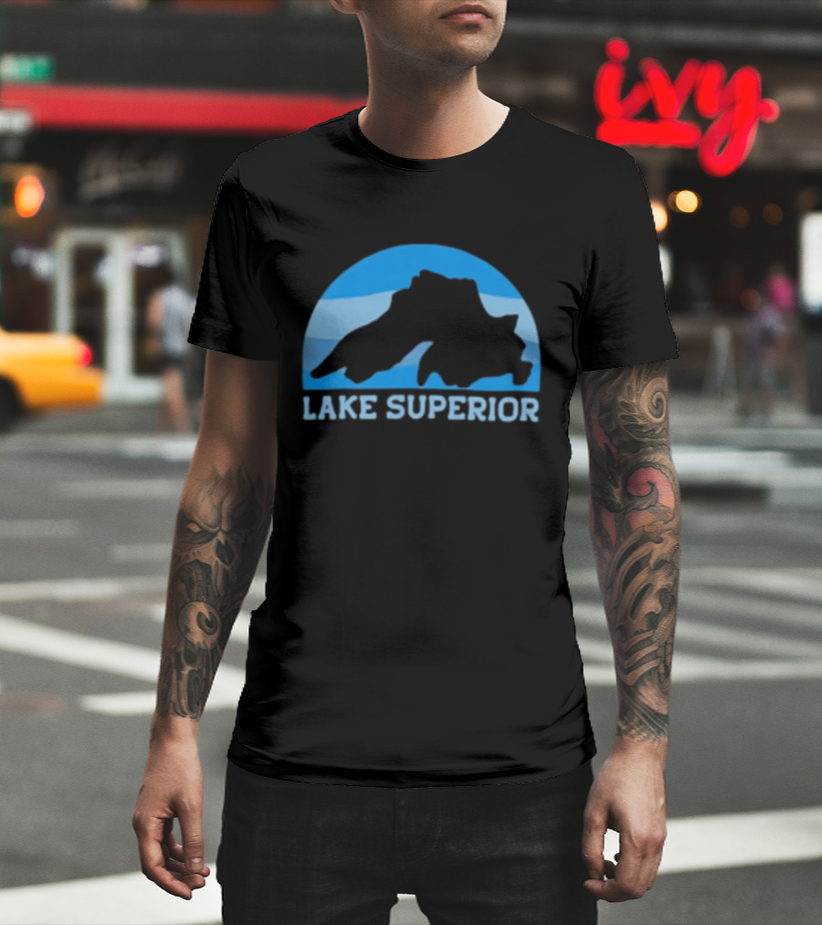 Lake Superior Blue Silhouette Arch T-Shirt
