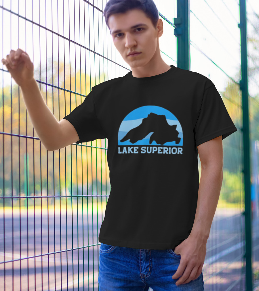 Lake Superior Blue Silhouette Arch T-Shirt